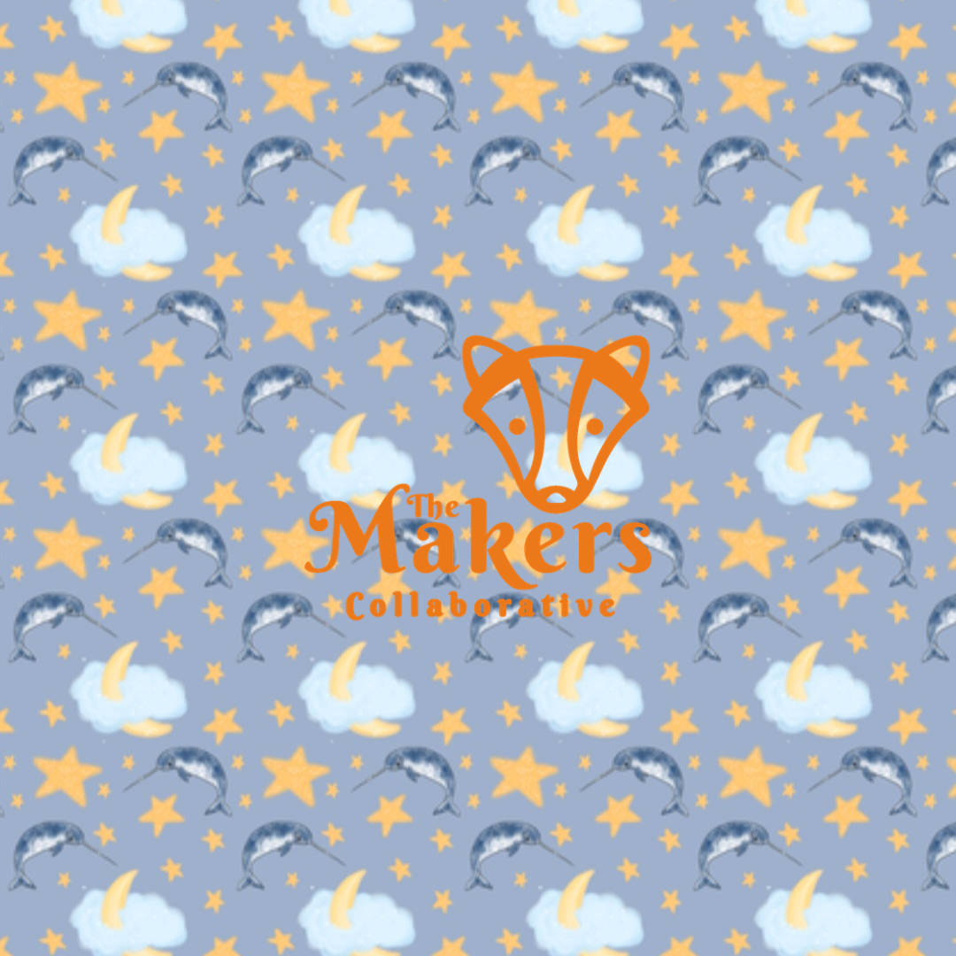 Narwhals and Moons-Blue | The Makers Collaborative