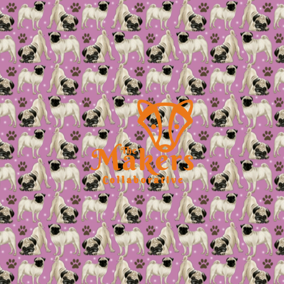 Pugs Pink Background | The Makers Collaborative